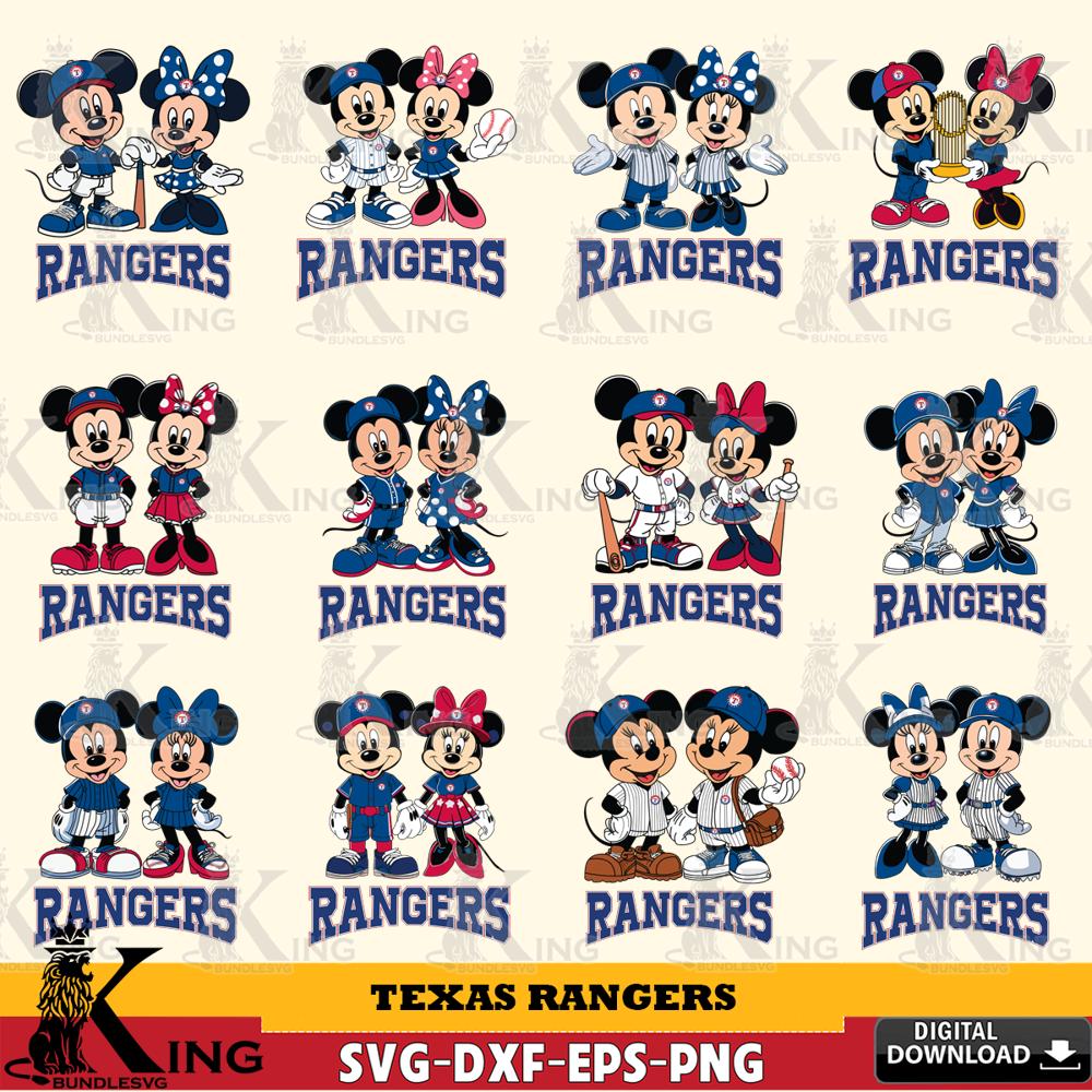Texas Rangers Mickey Minnie MLB Bundle – kingbundlesvg