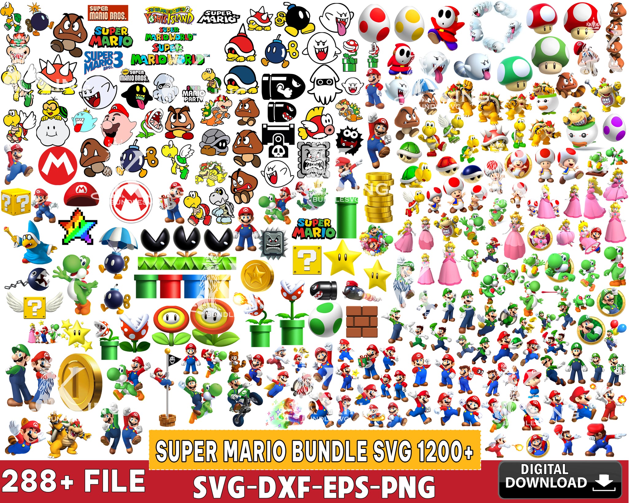 1200+ file Super mario bundle svg eps png dxf , for Cricut, Silhouette ...