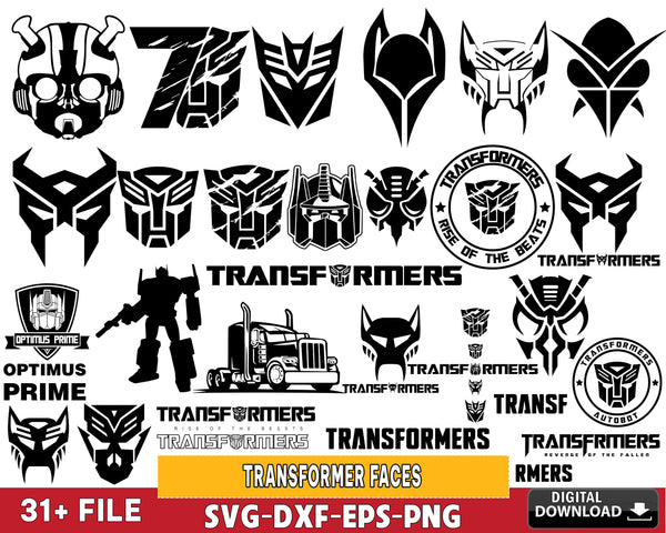 30+ file Transformer Faces svg, bundle Transformer Faces SVG DXF EPS P ...