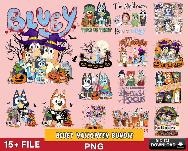 Bluey Halloween Png Bundle, Bluey Halloween PNG, Bluey Halloween Subli ...