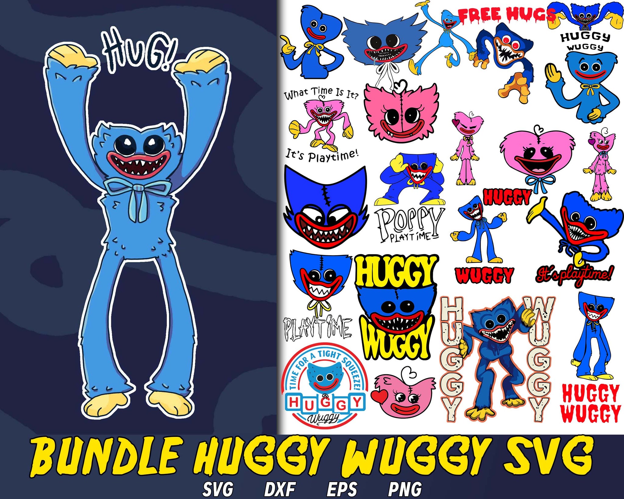 200+ Mega Bundle Huggy Wuggy SVG DXF EPS PNG, bundle Huggy Wuggy svg, – kingbundlesvg
