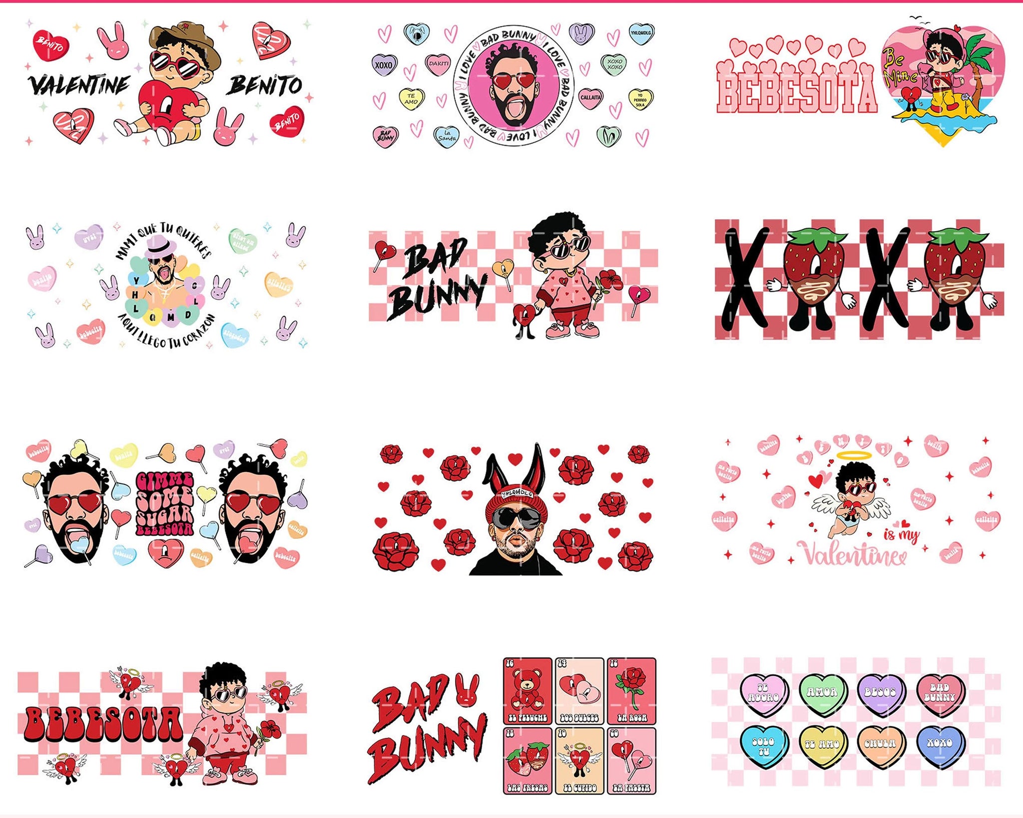 25+ Valentine Bad Bunny Glass Can Wrap SVG Bundle, Happy Valentine 16o – kingbundlesvg