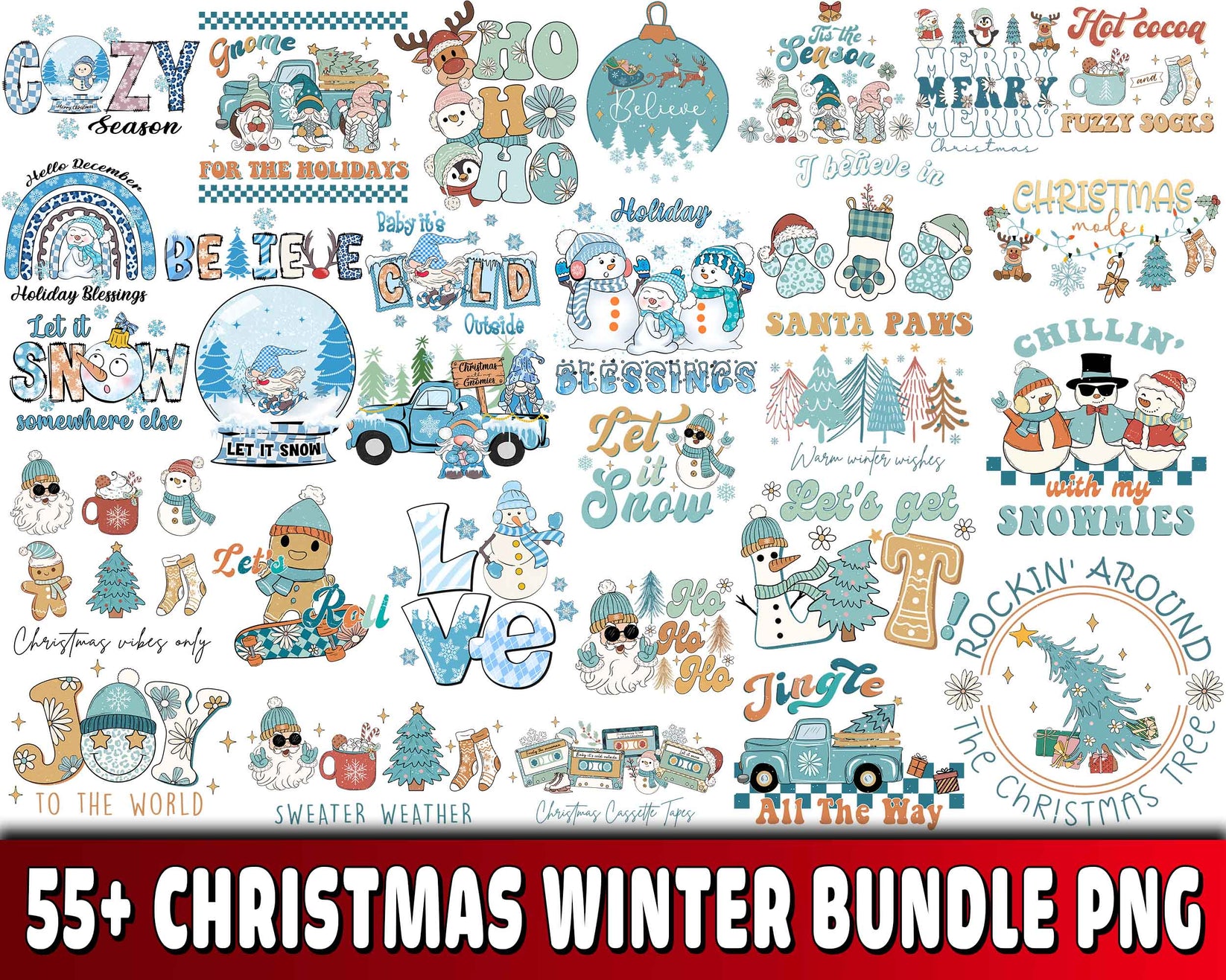Christmas winter bundle PNG ,55+ file Christmas winter PNG , for Cricu ...