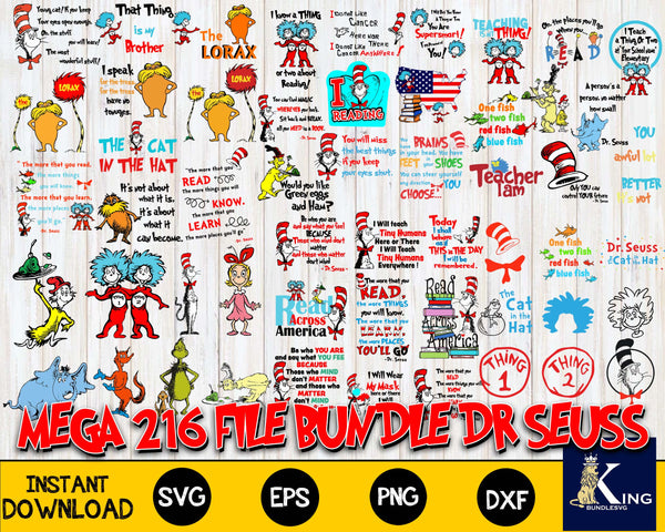 Dr Seuss Bundle svg,216+ files Dr Seuss file,Mega bundle Dr Seuss for ...