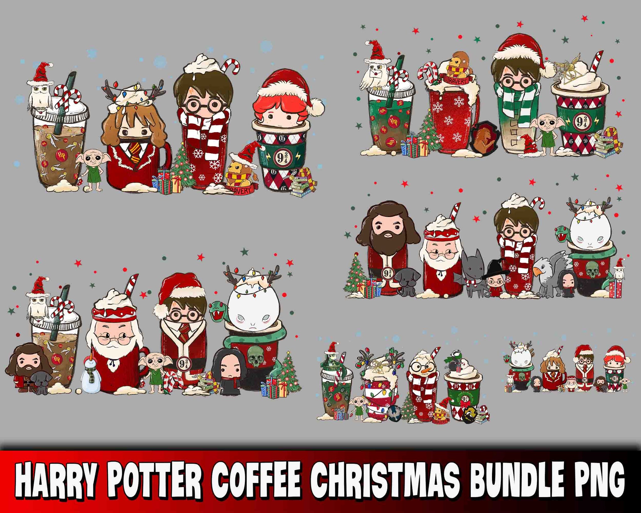 harry potter coffee christmas bundle PNG , harry potter coffee christm ...